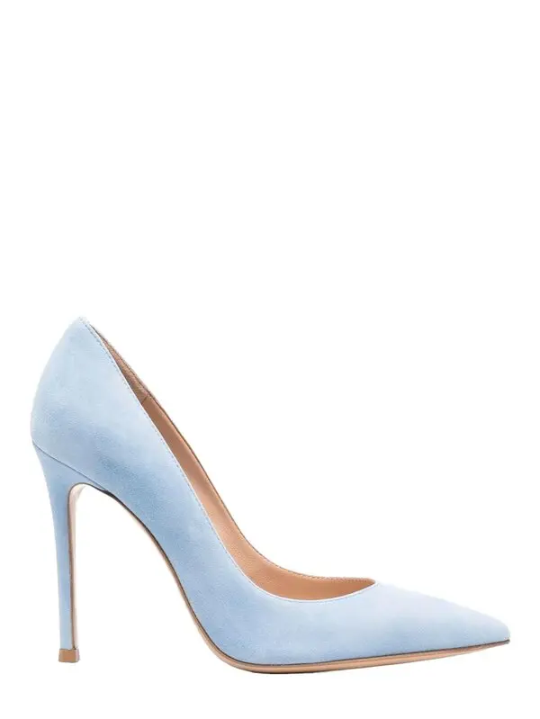 GIANVITO ROSSI Pointed Toe Suede Pumps - Blue