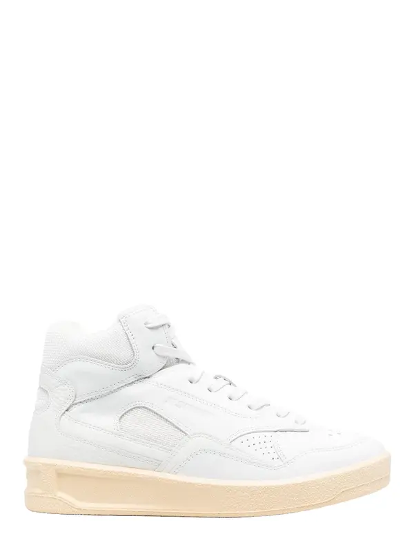 JIL SANDER Basket Mid Leather Sneakers - White
