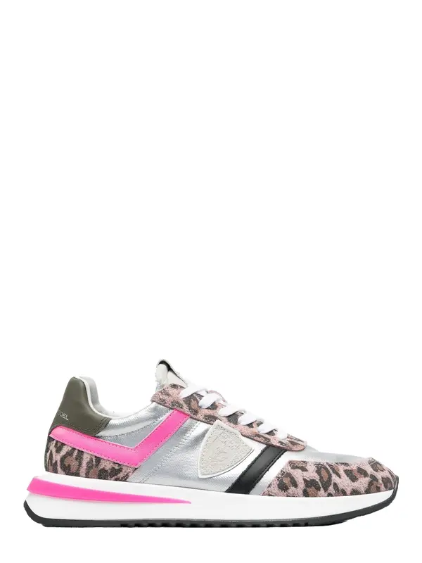 Philippe Model Leopard-print Lace-up Sneakers - Grey