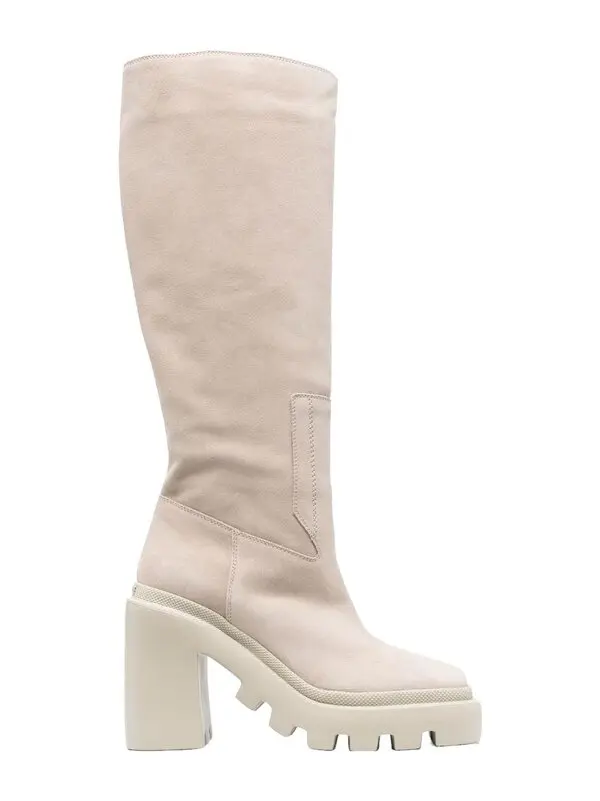 VIC MATIE Square-toe Knee-length Boots - Neutrals