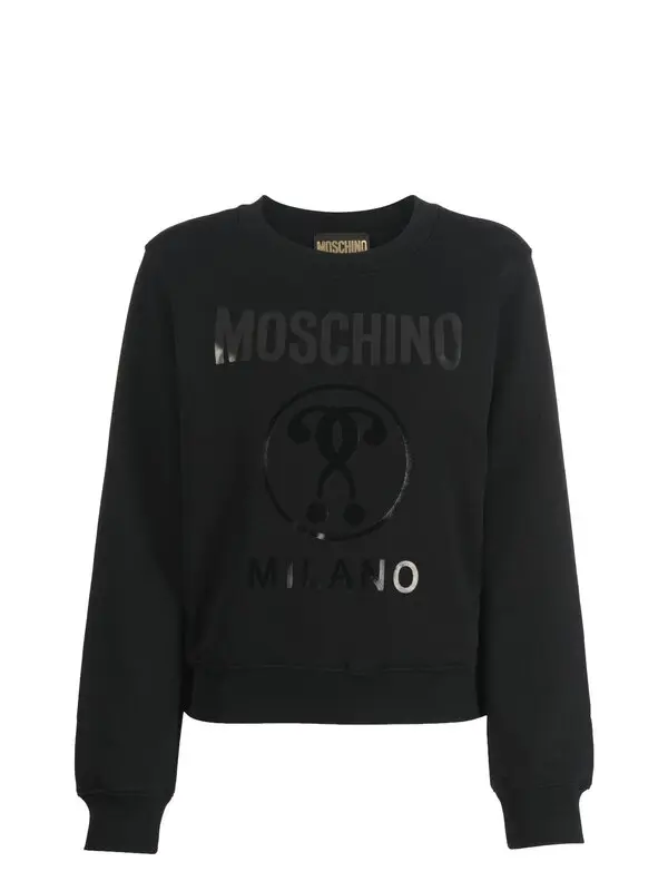 Moschino Logo-print Organic Cotton Sweatshirt - Black