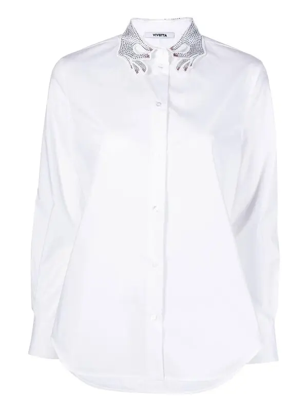 Vivetta Rhinestone-embellished Long-sleeve Shirt - White
