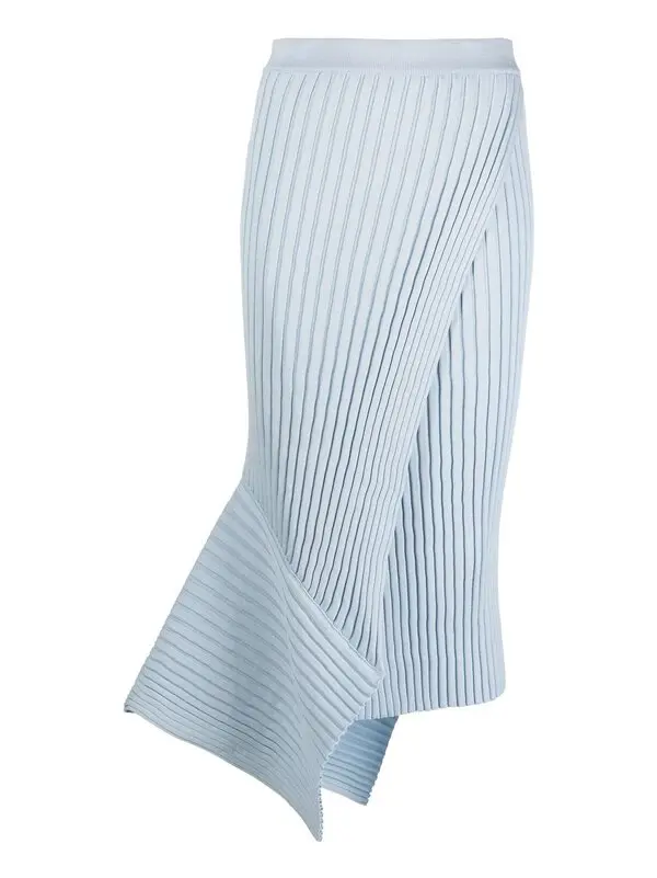 Stella McCartney Ribbed Knit Midi Skirt - Blue