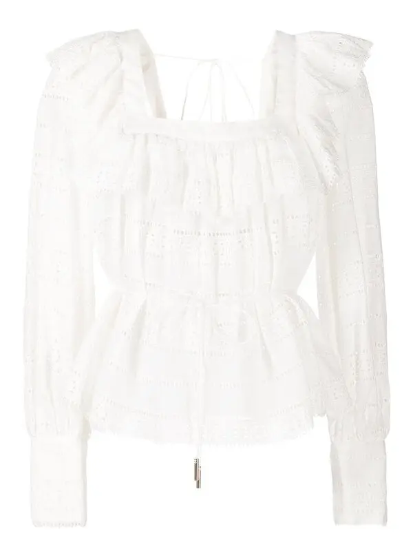 Acler Cut-out Ruffled Blouse - White