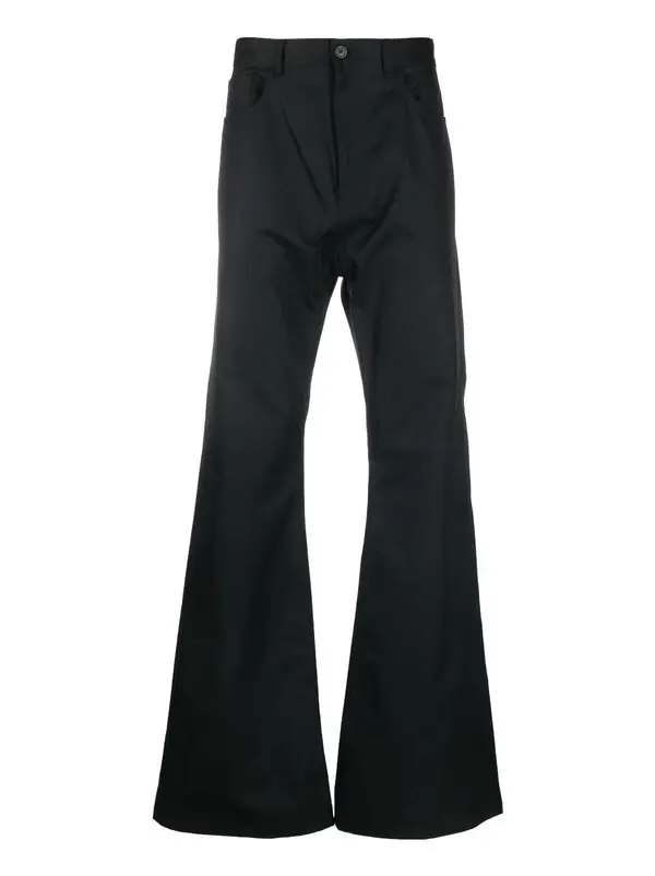 Balenciaga Flared Cotton Trousers - Black