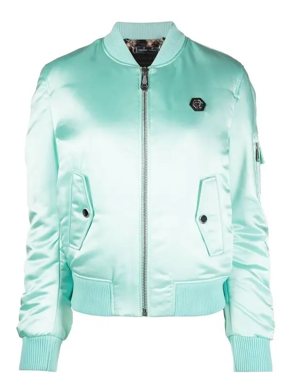 Philipp Plein Oversized Bomber Jacket - Blue