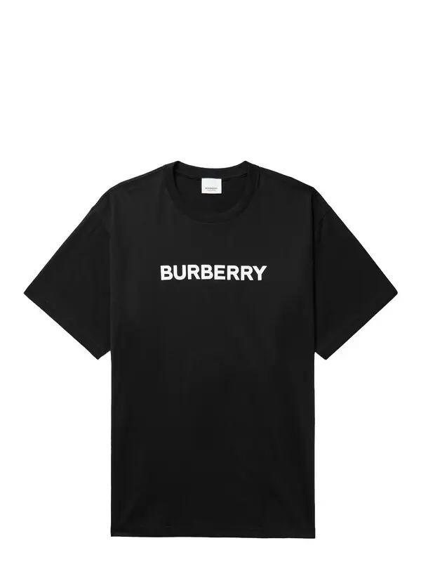 Burberry Oversized Logo-print Cotton-jersey T-shirt - Black
