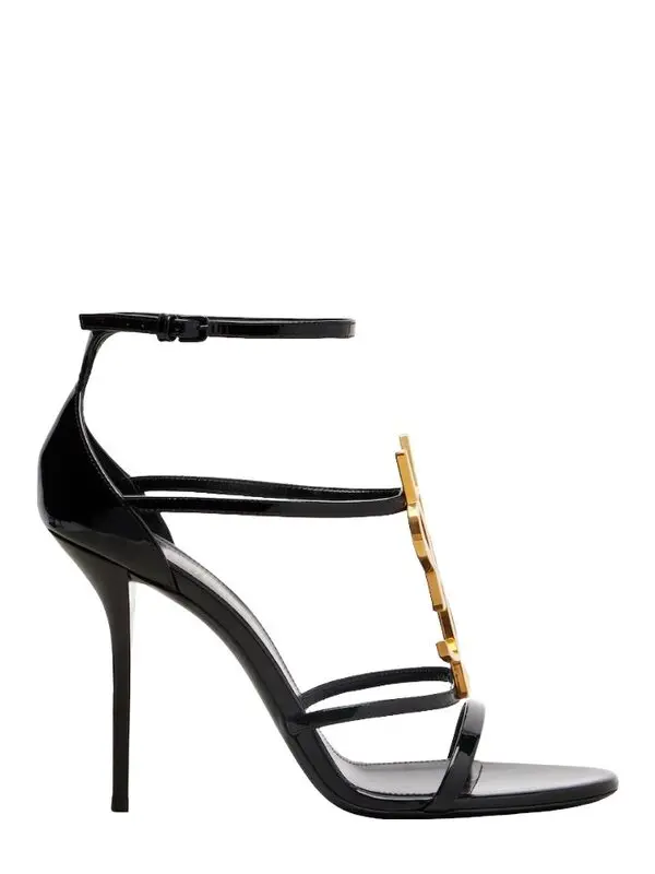 Saint Laurent Cassandra 100 Leather Sandals - Black