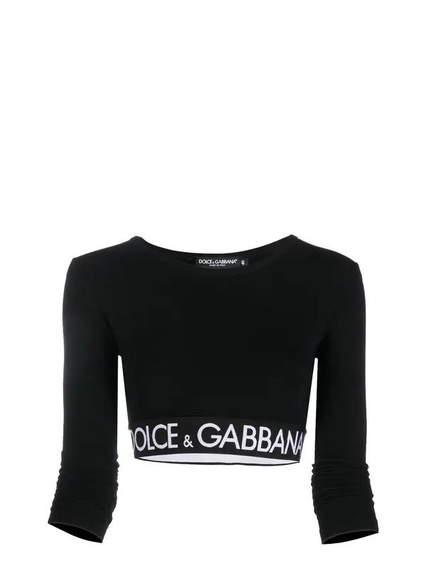 Dolce & Gabbana Logo-band Crop Top - Black