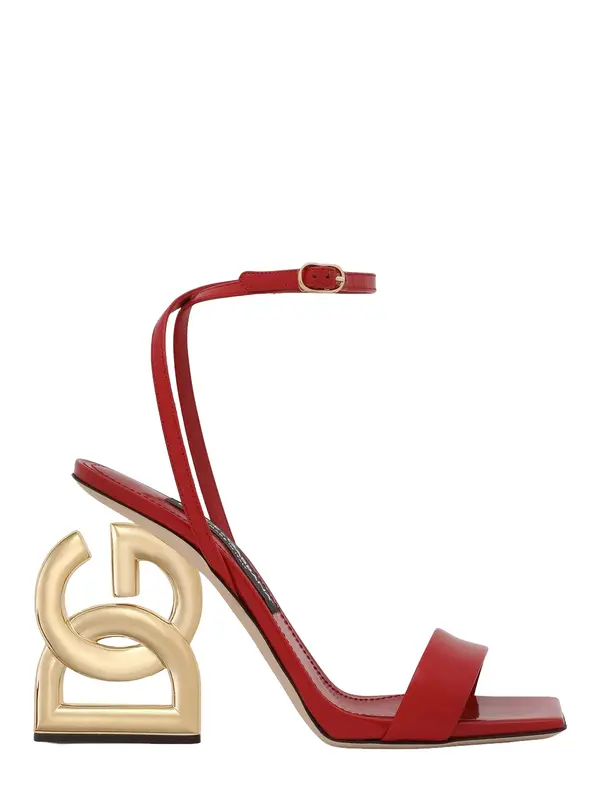 Dolce & Gabbana 105mm Patent Leather Sandals - Red