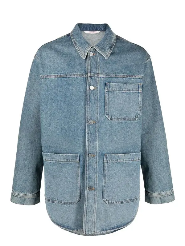 Valentino Garavani Vlogo Signature Denim Shirt - Blue