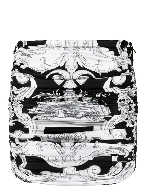 Versace Baroque-print Mini Skirt - Black