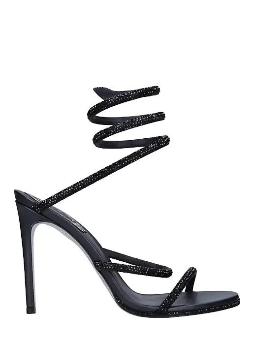 Rene Caovilla Cleo Crystal-embellished Heeled Sandals - Black