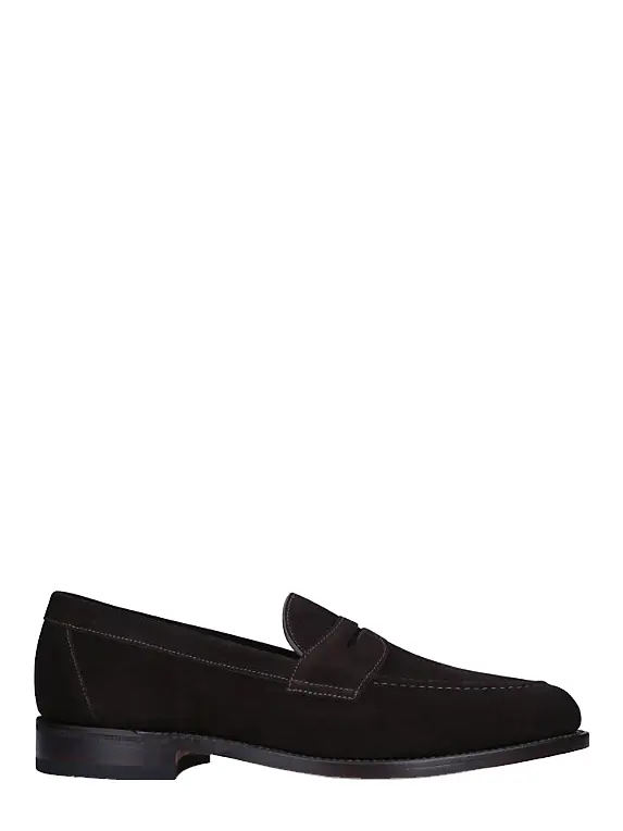 LOAKE Imperial Strap Suede Loafers - Dark Brown