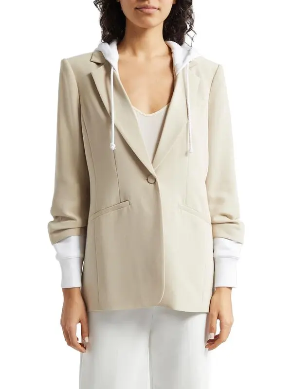 Cinq À Sept Hooded Khloe Jacket - Khaki/white