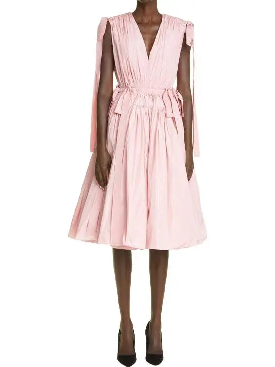 Alexander McQueen Taffeta Fit & Flare Dress - Blush