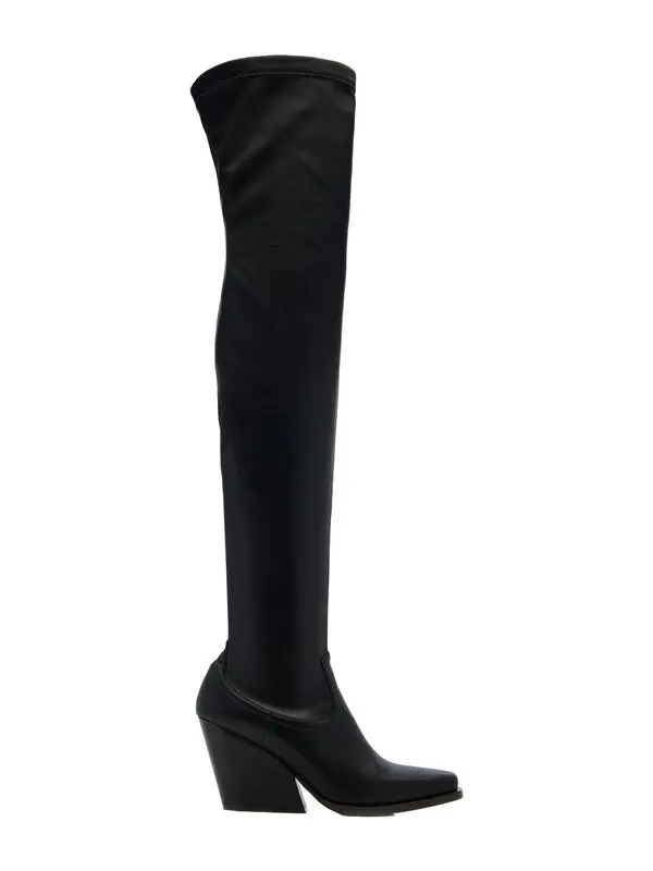 Stella McCartney Cowboy Over-the-knee Vegan Leather Boots - Black