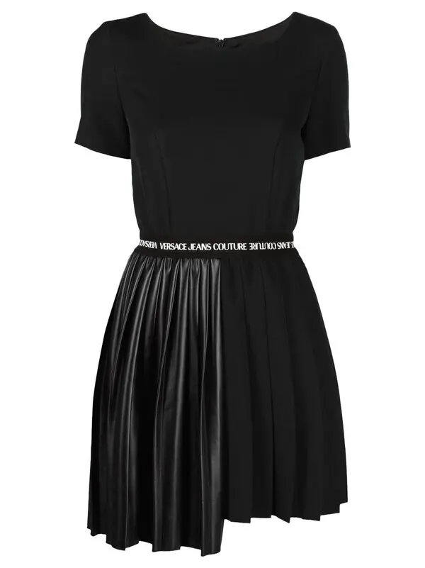 Versace Pleated T-shirt Dress - Black