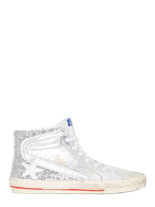GOLDEN GOOSE Logo-patch Lace-up Sneakers - Silver
