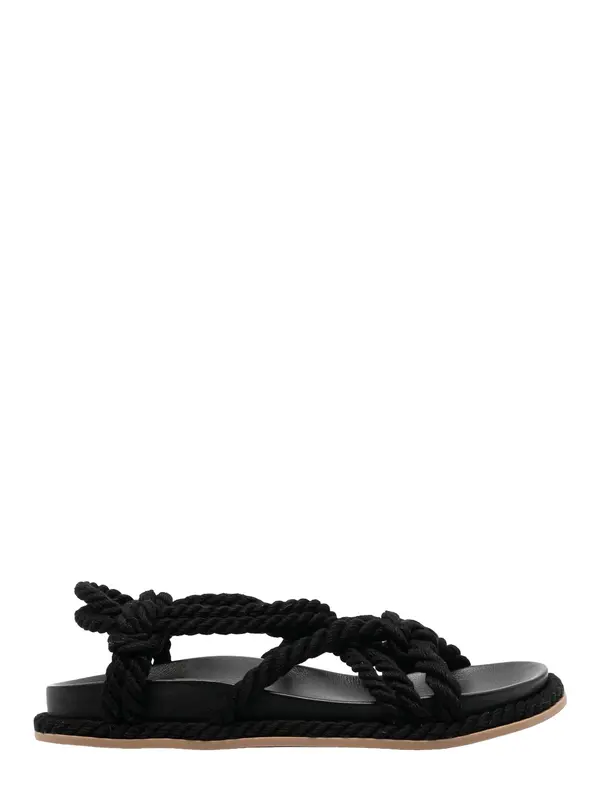 Ulla Johnson Suri Twisted Rope Sandals - Black