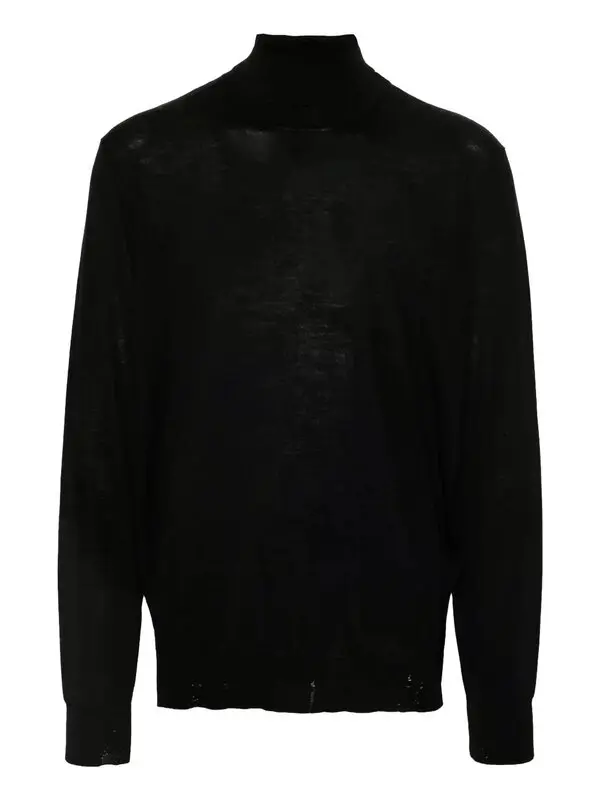 Golden Goose Logo Roll-neck Jumper - Black
