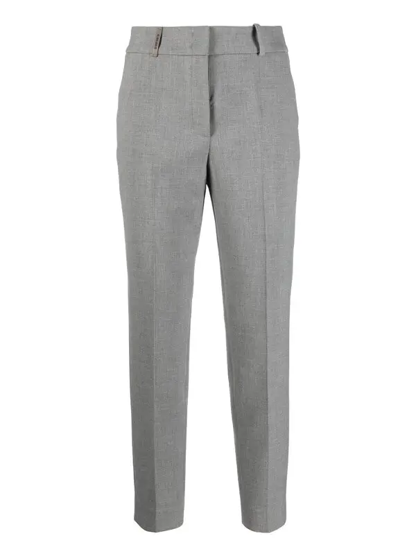Peserico Cropped Tailored Trousers - Grey