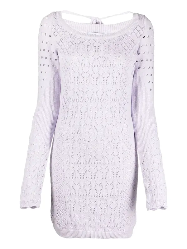 Attico Open-knit Minidress - Purple
