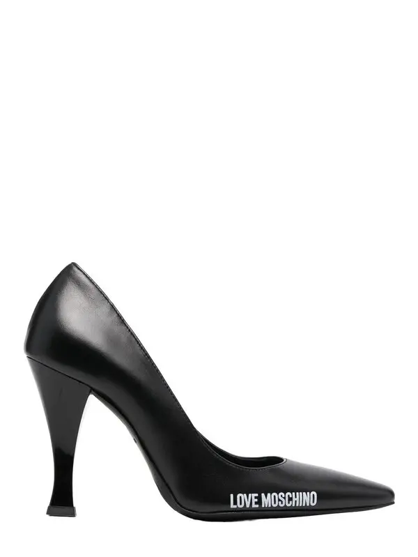 Moschino Logo-print 100mm Pumps - Black