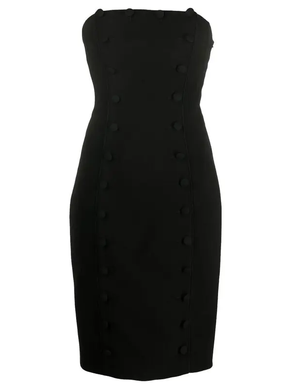 Moschino Button-detail Strapless Mini Dress - Black
