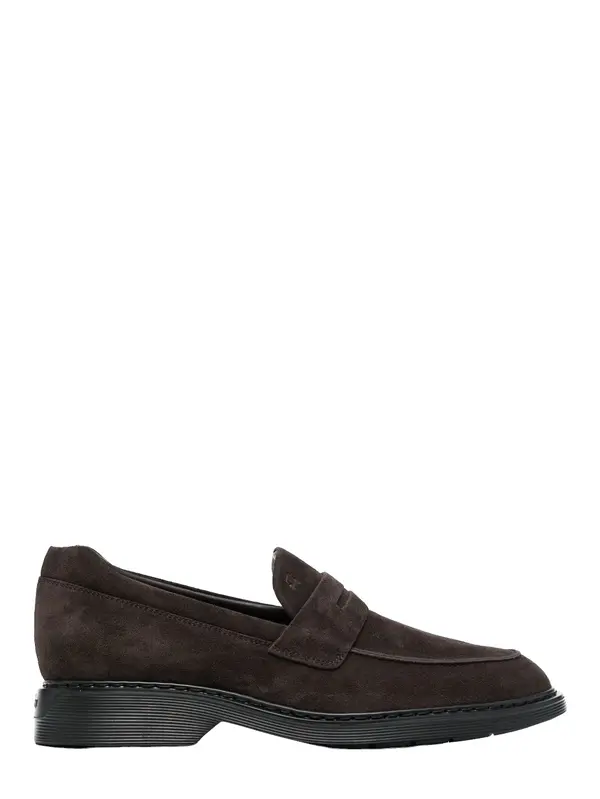 Hogan Logo-embossed Suede Loafers - Brown