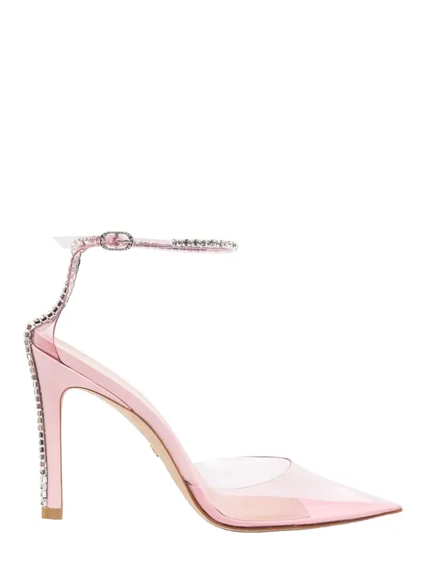 STUART WEITZMAN Crystal-embellished Pointed Pumps - Pink
