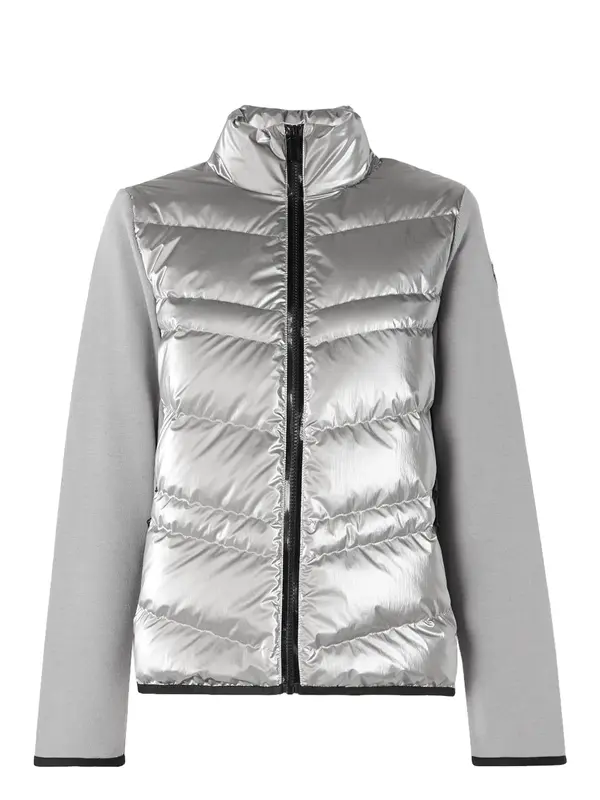 Moncler Paneled Wool-blend And Quilted Shell Down Jacket - Silver