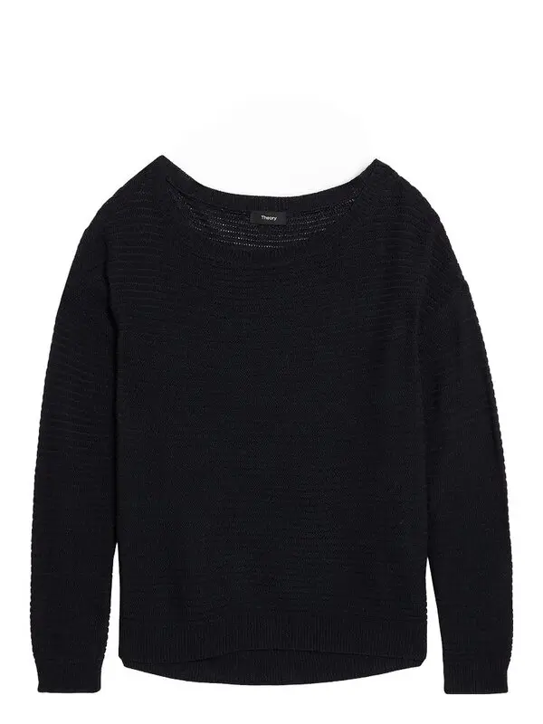 Theory Cotton Knit Sweater - Midnight Blue