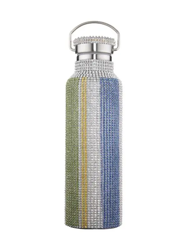 Collina Strada Crystal Embellished Insulated Water Bottle - Multi Stripe