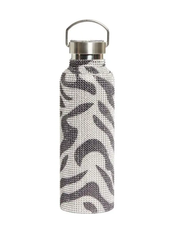 Collina Strada Crystal Embellished Insulated Water Bottle - Zebra