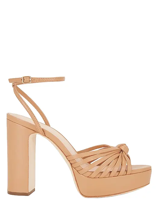 LOEFFLER RANDALL Rivka Leather Knot Platform Sandal In Tan - Dune