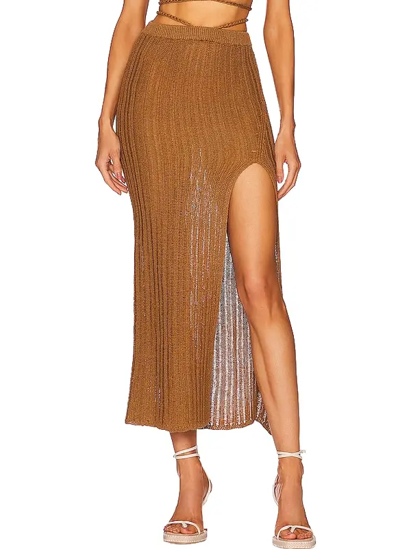 MICHAEL COSTELLO X Sylvan Maxi Skirt - Dark Sand