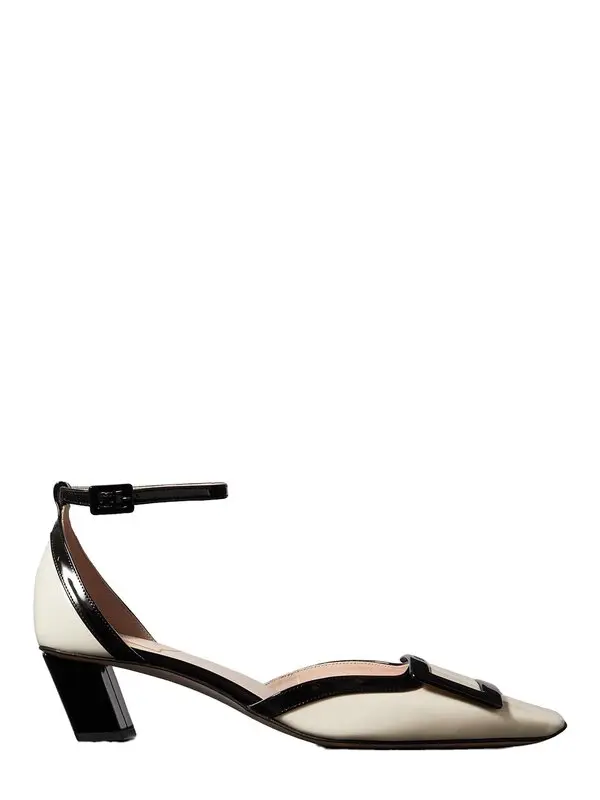 ROGER VIVIER Belle Vivier Two-tone Patent-leather Pumps - Cream