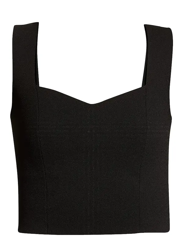 A.L.C. Jordana Seamed Cropped Tank Top - Black