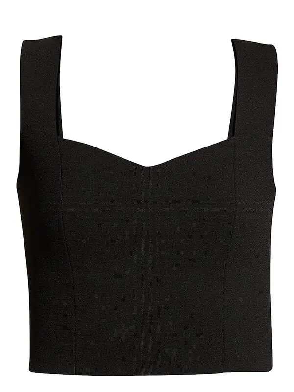A.L.C. Jordana Seamed Cropped Tank Top - Black