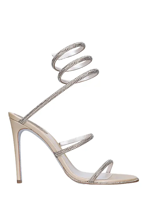 Rene Caovilla Cleo Crystal-embellished Heeled Sandals - Gold