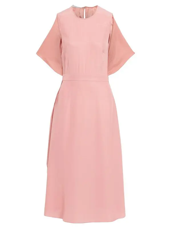Stella McCartney Draped Silksatin Midi Dress - Baby Pink