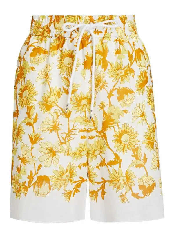 Paul Smith Floral-print Cotton-mousseline Shorts - White