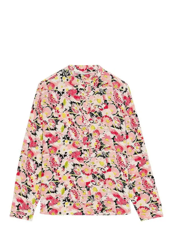 Stella McCartney Floral-print Silk Crepe De Chine Blouse - Baby Pink