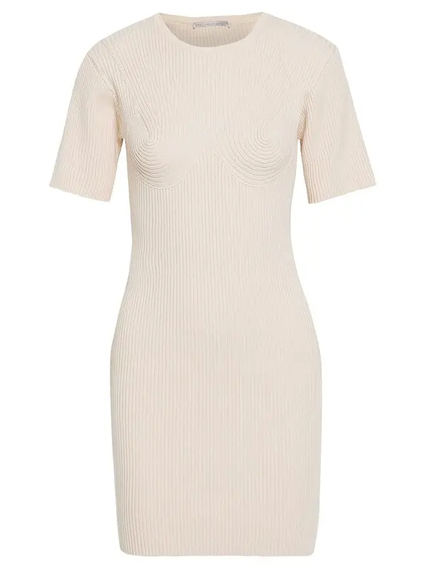 Stella McCartney Ribbed Mini Dress - Cream