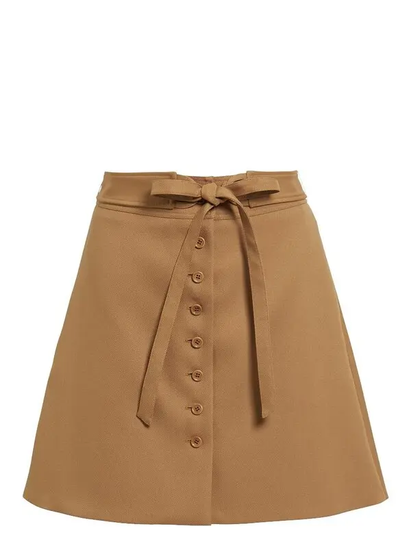 Stella McCartney Aliana Twill Mini Skirt - Light Brown