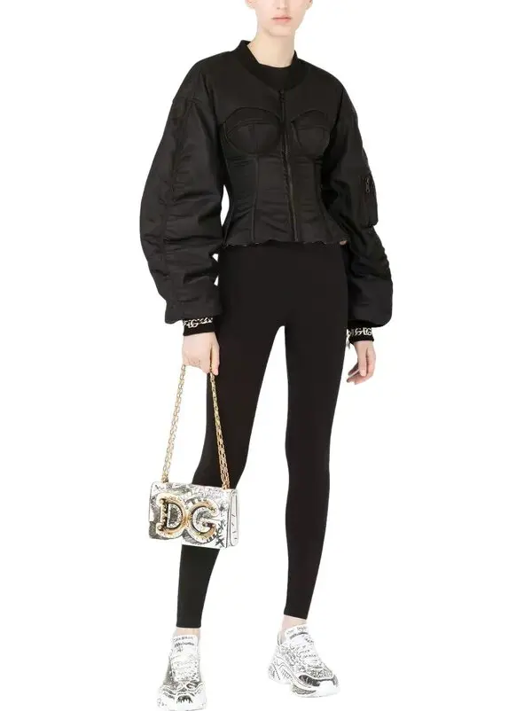 Dolce & Gabbana Logo-waistband Jersey Leggings - Black