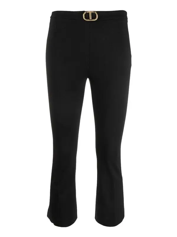 TWINSET Cropped Tailored Trousers - Black