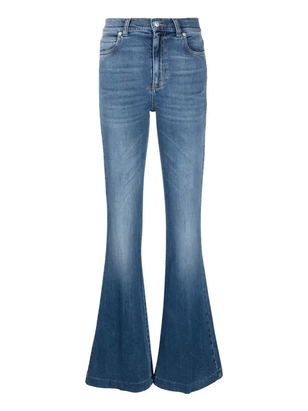 Alexander McQueen Logo-patch Flared Jeans - Blue