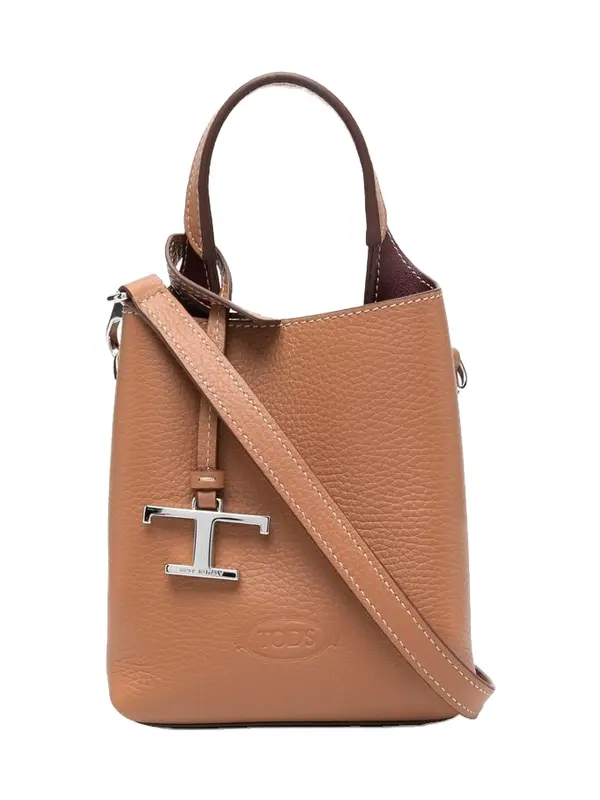 TOD'S Logo-plaque Tote Bag - Brown